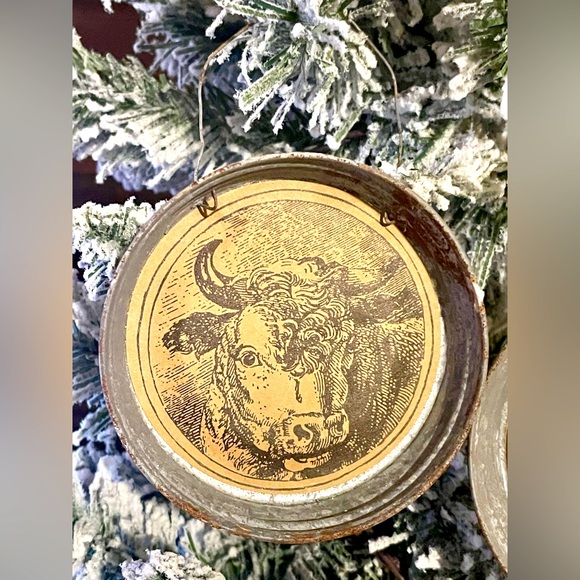 The Hearthside Collection | Accents | Farm Faces Metal Jar Lid Bull ...